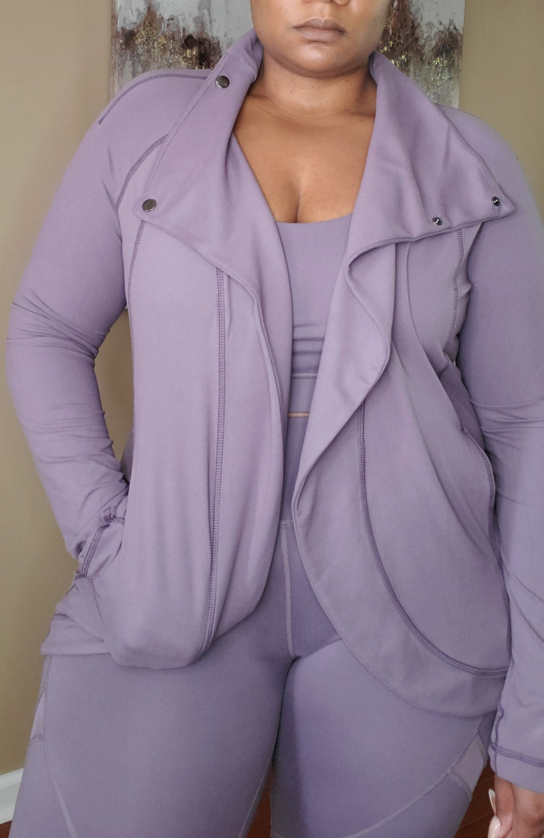 Cowl Neck Asymmetrical Cardigan - Mulberry – MBodied Active